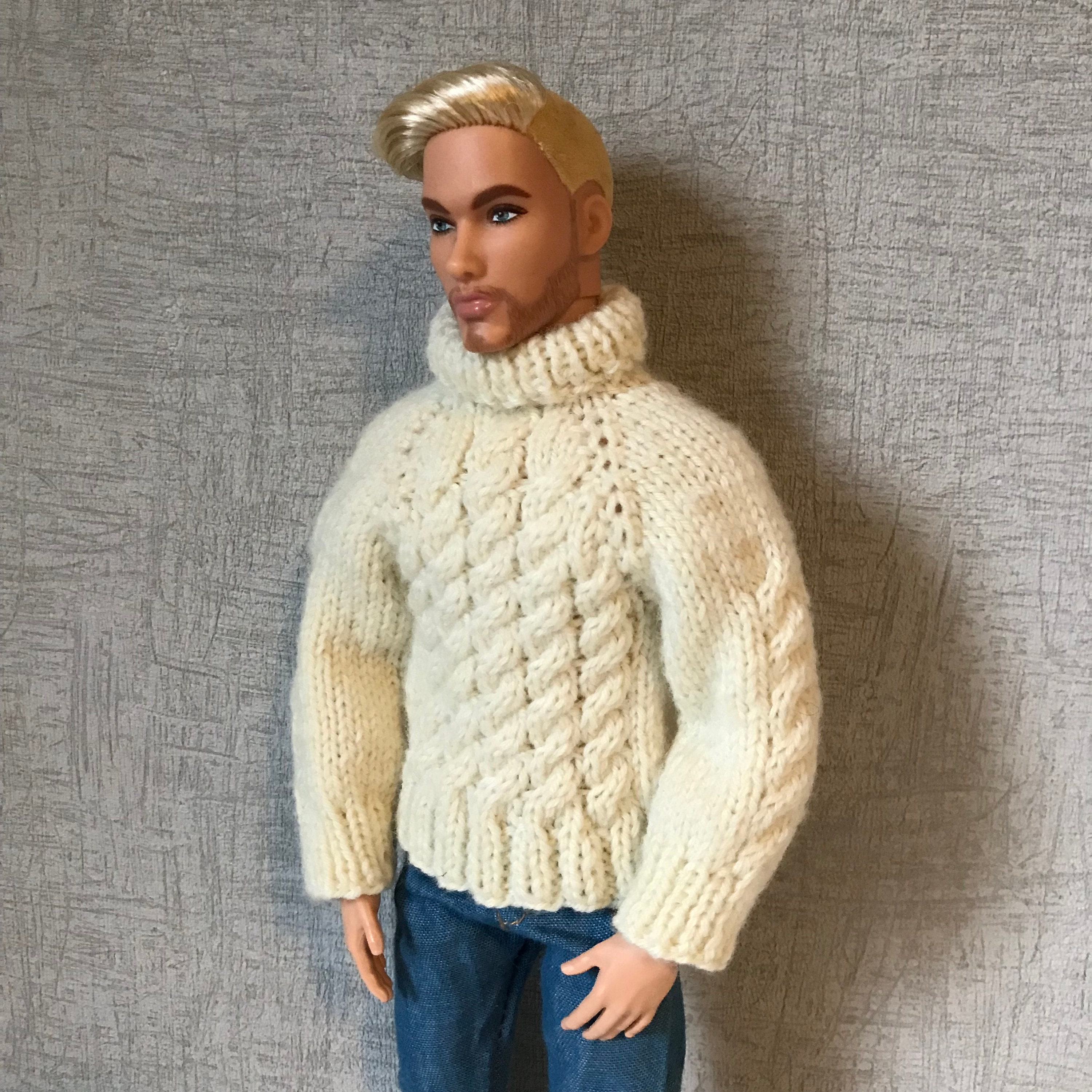 Male Fashion Doll Knitting Pattern Cable-knit Jumper for - Etsy