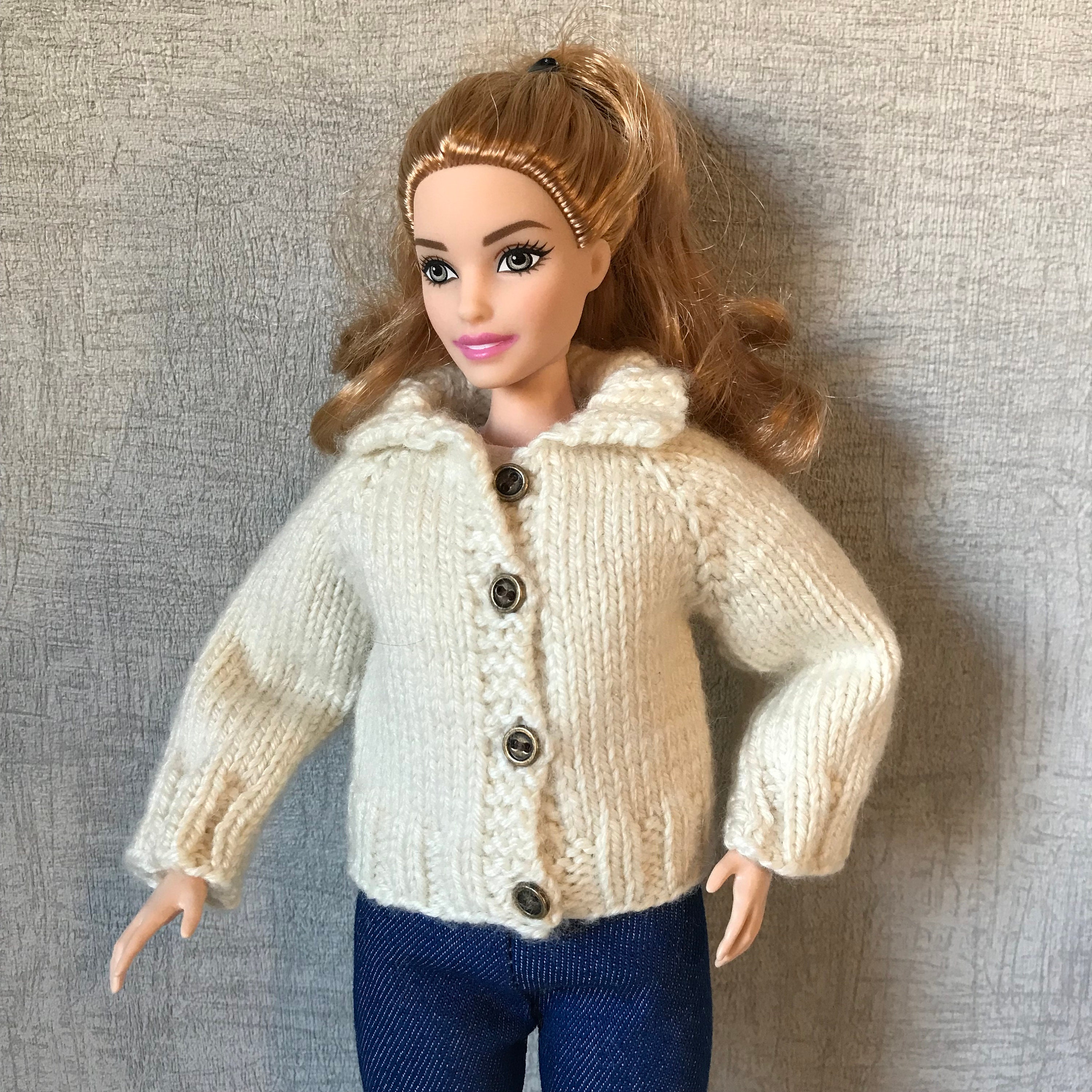 Doll's Knitting Pattern Classic Cardigan for 11 - Etsy UK