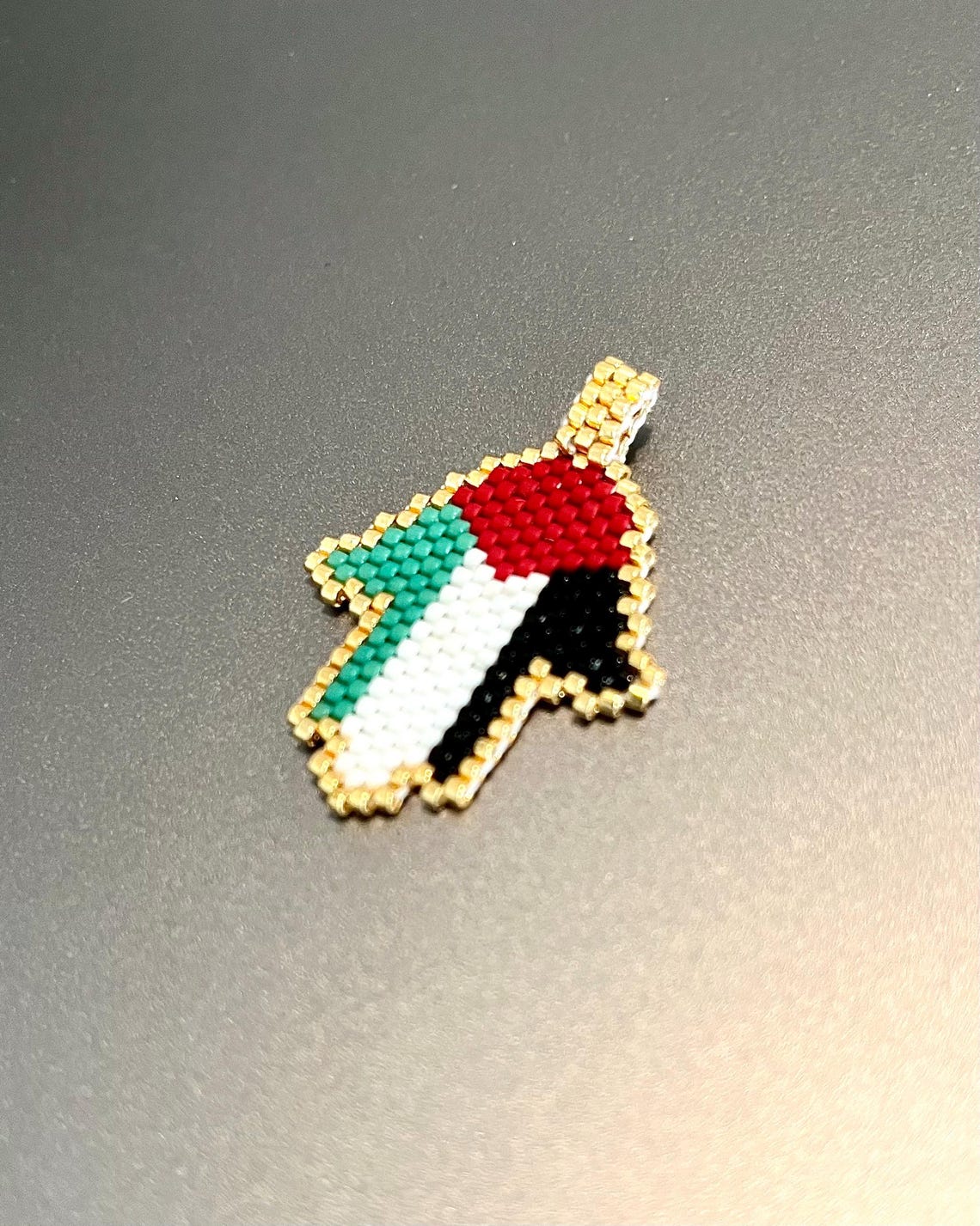 Pendentif Drapeau De La Palestine En Perles Miyuki Tissé à La Main ...