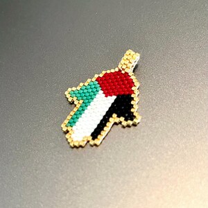 Pendentif Drapeau De La Palestine En Perles Miyuki Tissé à La Main ...