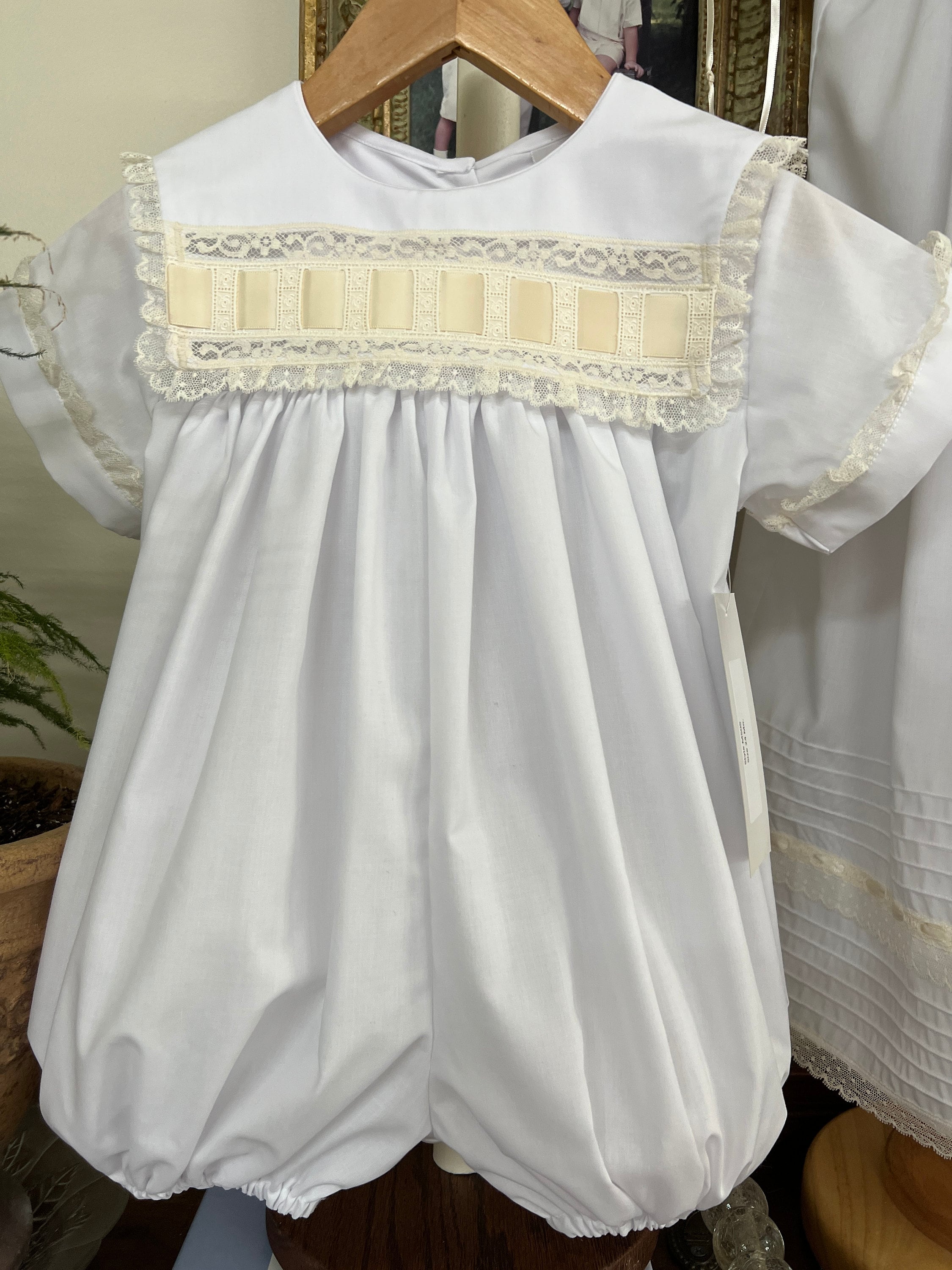 Lajenns White Batiste Heirloom Boy Bubble a Large Portrait Collar Ivory ...
