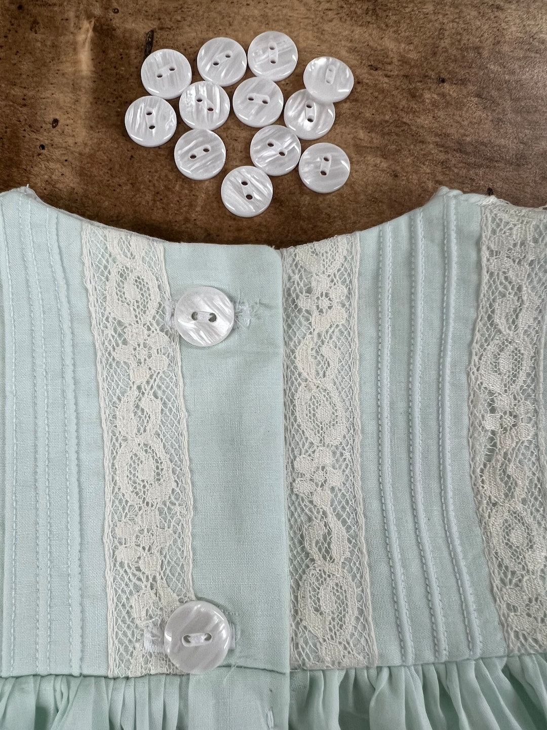 1/2" Mother of Pearl Buttons Heirloom Sewing Notions Smocking Two Hole ...