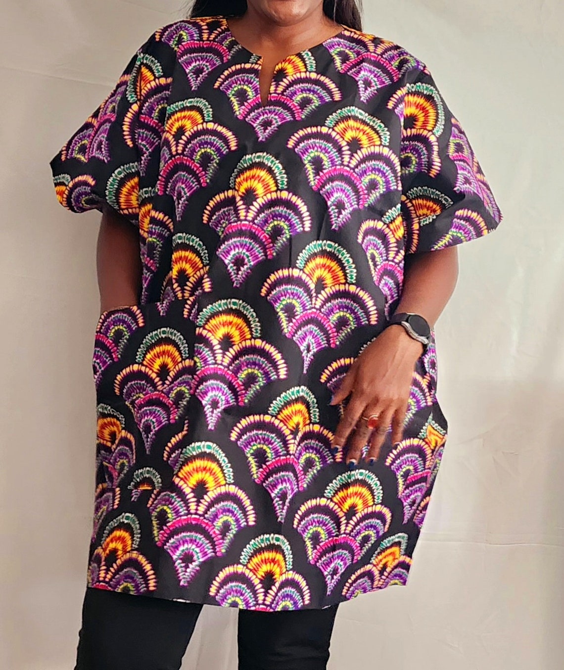 African Print Kaftan, Short Boubou Top,maxi Plus Size Dress, Ankara for ...