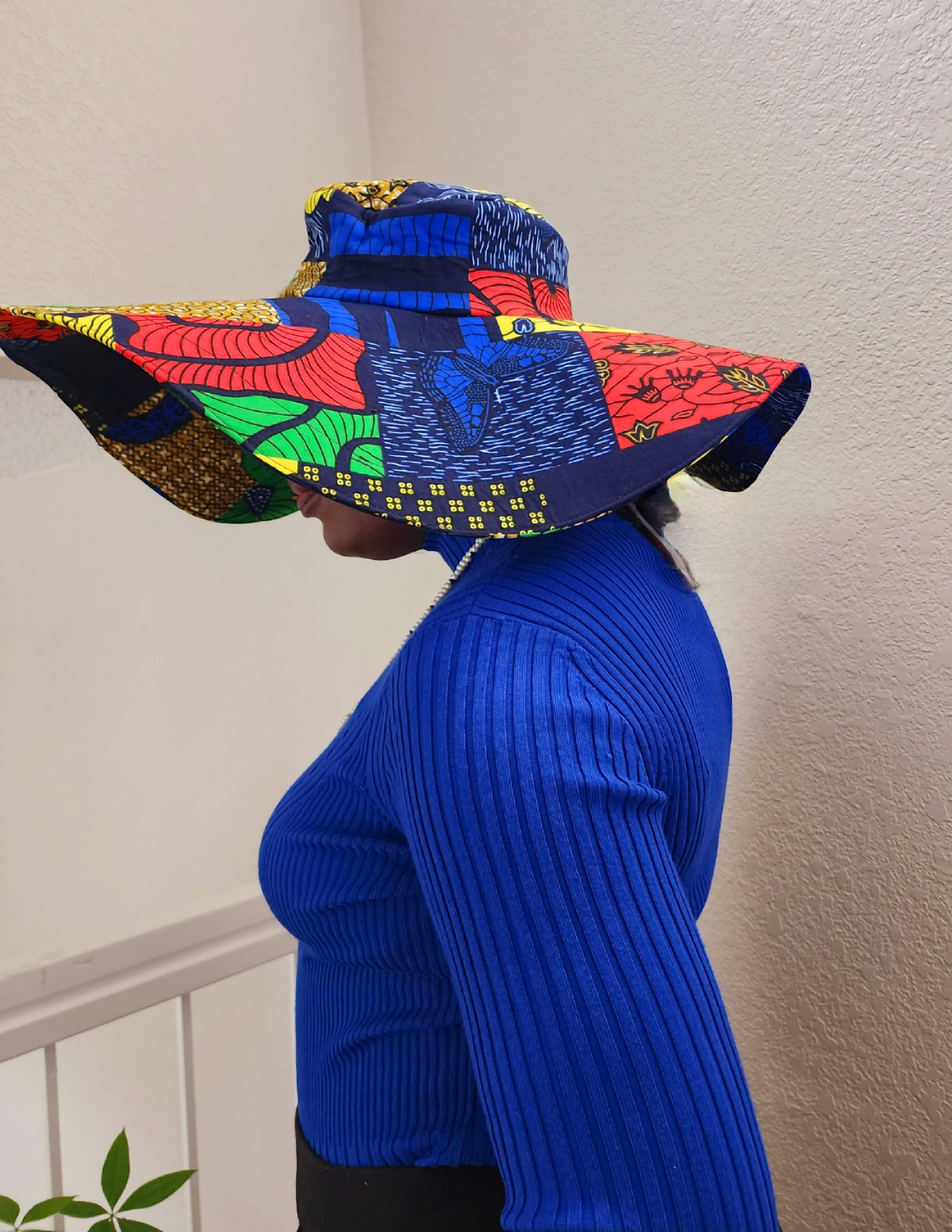 Wide Brim Sun Hat/beach Hats/uv Sun Visor/protection/big African Print ...