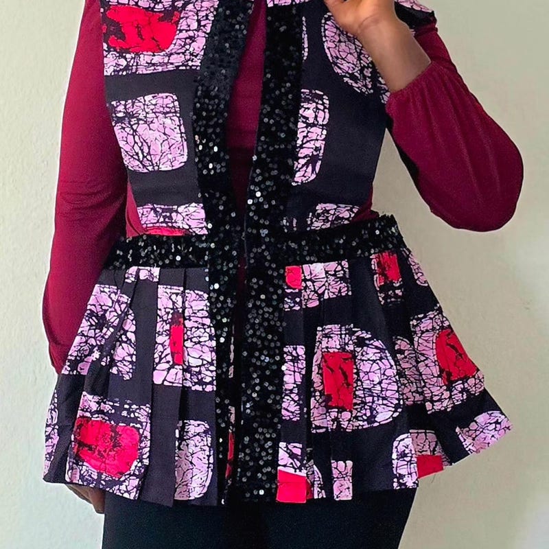 African Print Vest - Etsy