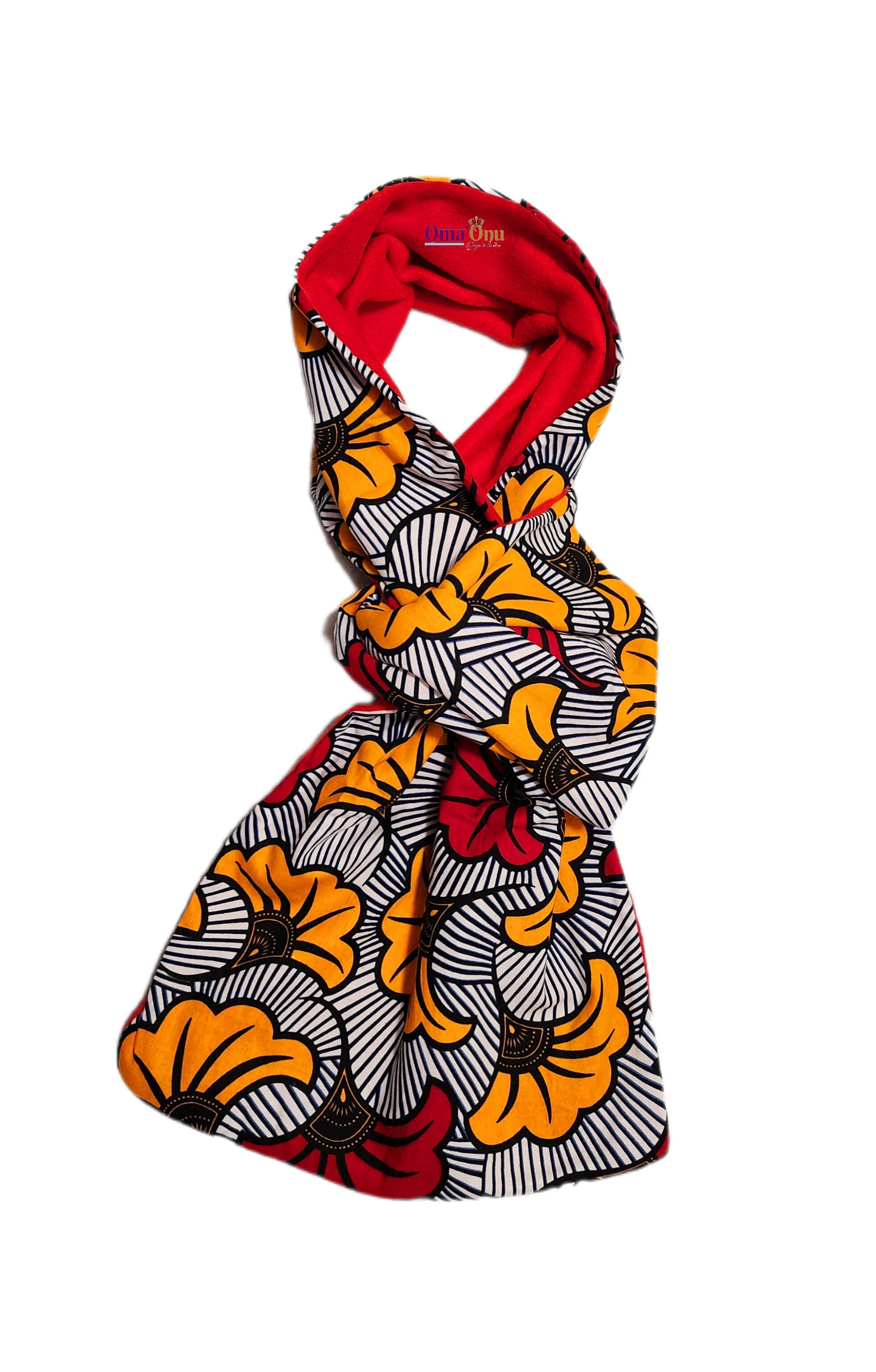 Reversible African Print Fleece Scarf, Infinity Ankara Shawl, Gift Item ...