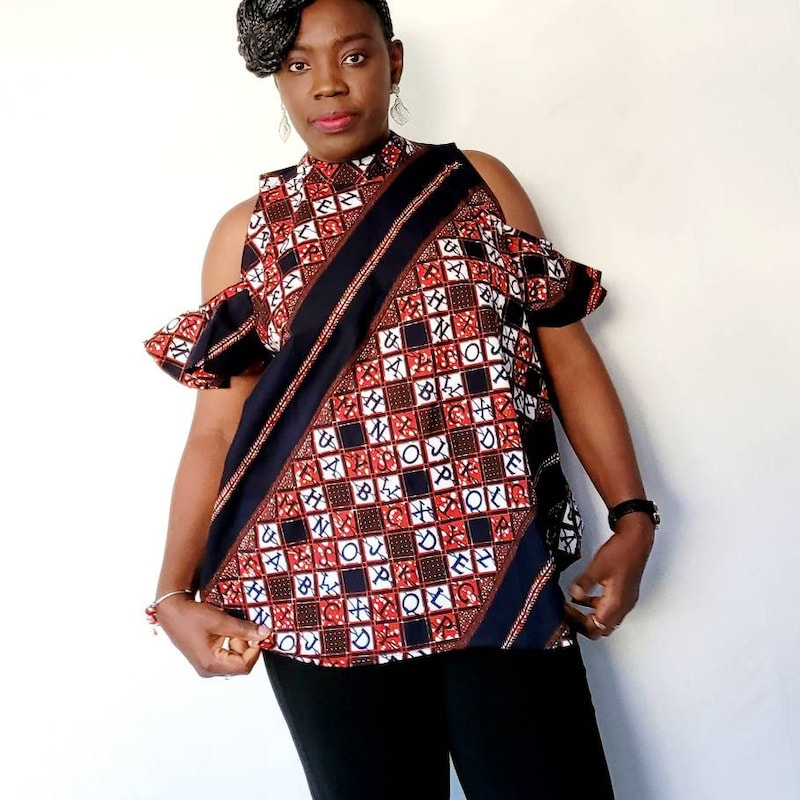 African Print Blouse - Etsy