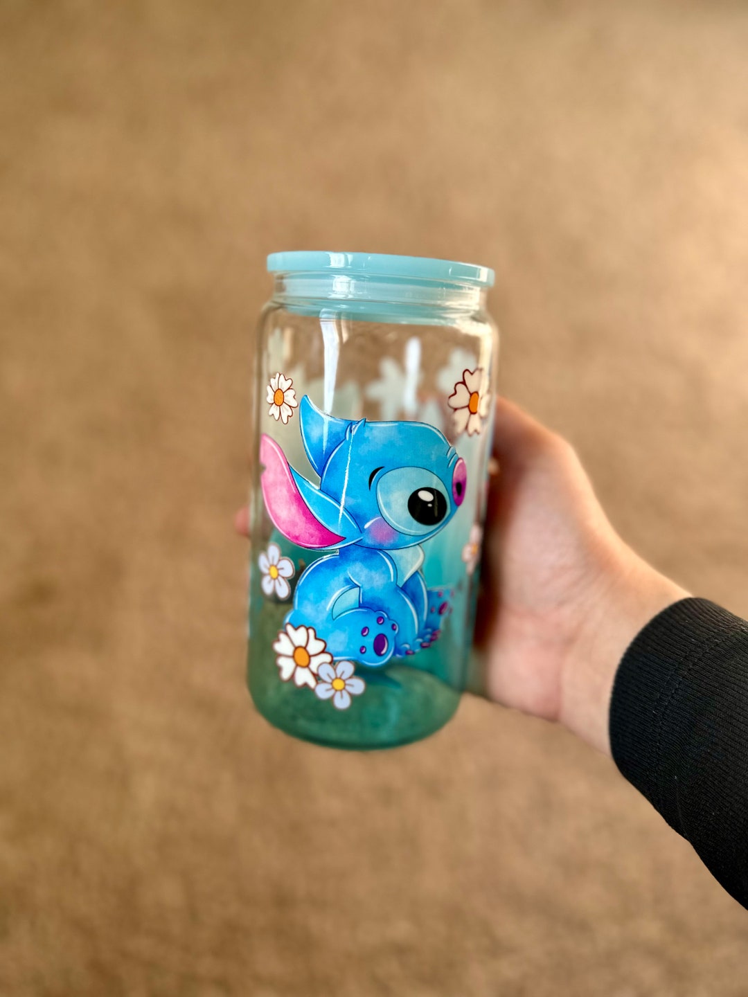 Stitch Ombré Glass Cans, Stitch Cup, Glass Cans, Ombré Glass Cans - Etsy