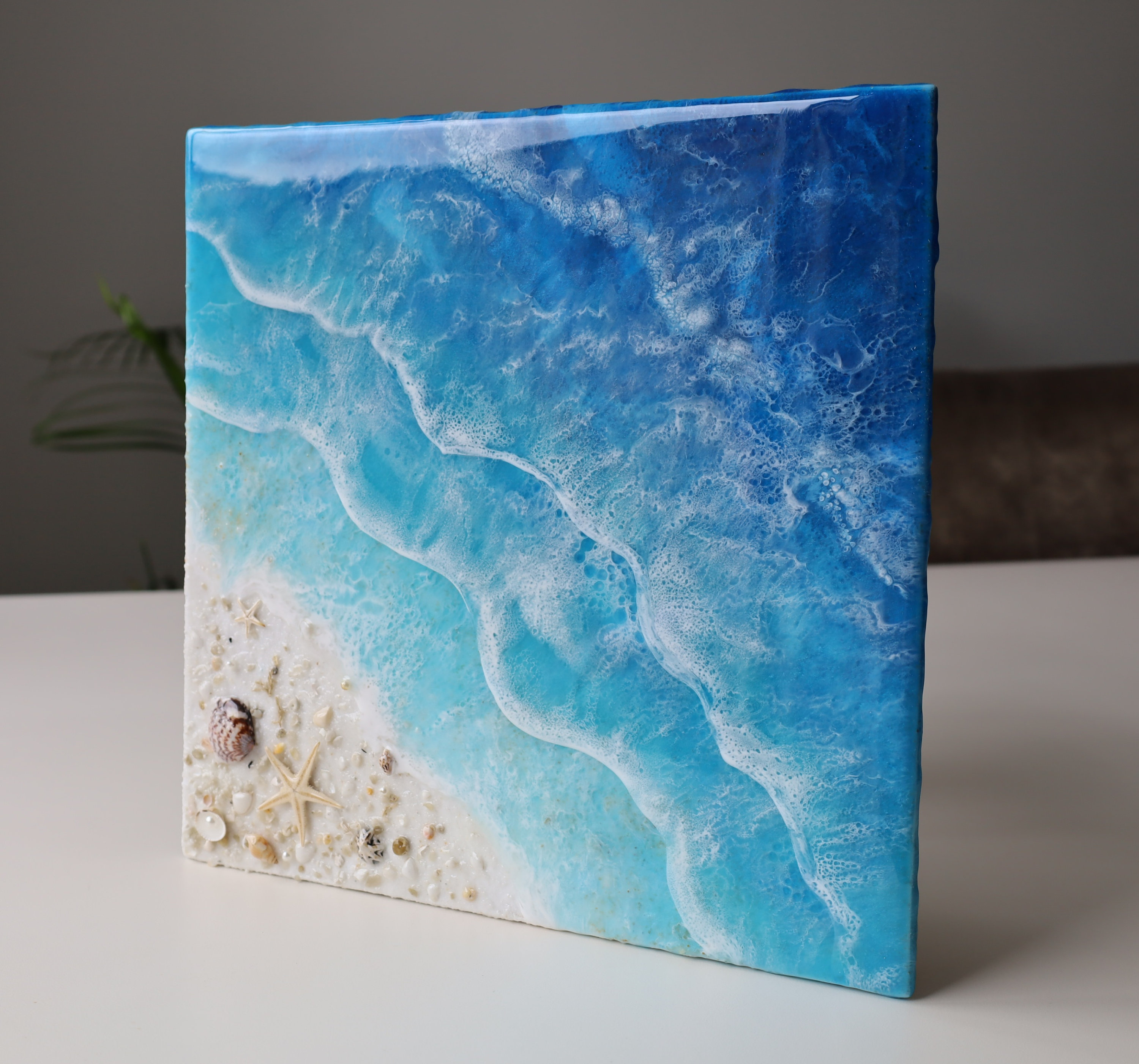 Custom Sizes Resin Ocean Beach Painting, Sea Theme Epoxy Resin Wall Art ...