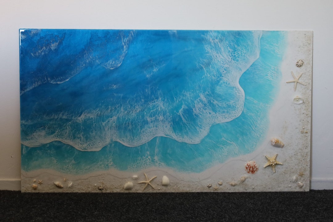 Resin Ocean Wall Art, Resin Beach Art, Resin Beach Painting, Epoxy Art ...