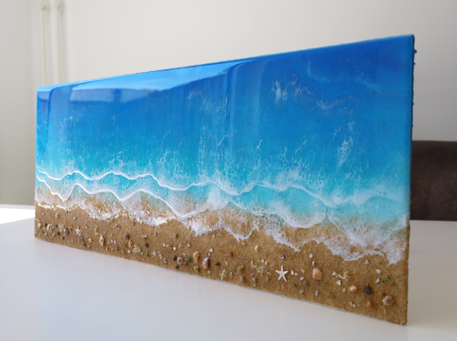 Epoxy Resin Beach Art Ocean Wall Decor, Custom Sizes Original Epoxy ...