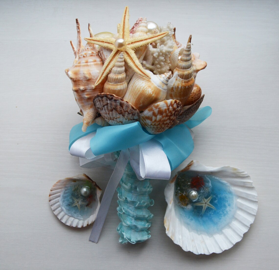 Sea Shell Bouquet Bridal Bouquet Sea Wedding Toasting | Etsy