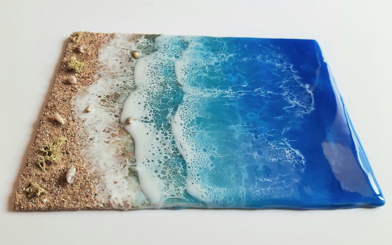 Handmade Epoxy Resin Beach Art: 3D Seascape Coastal Wall Decor - Etsy
