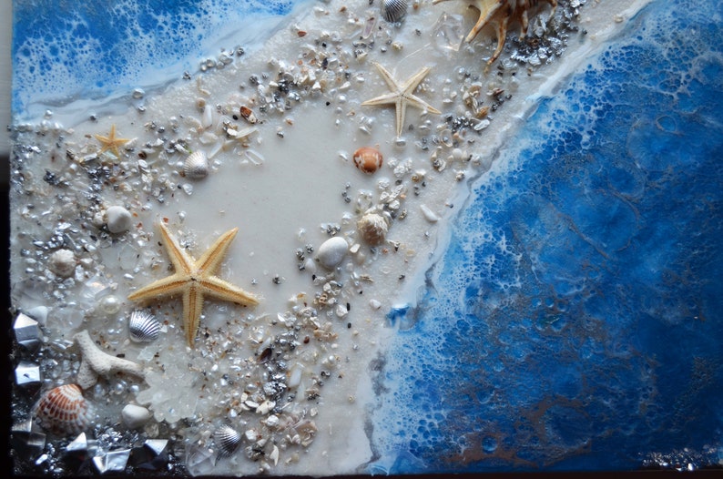 Resin Beach Art Resin Beach Painting Epoxy Art Resin Art - Etsy