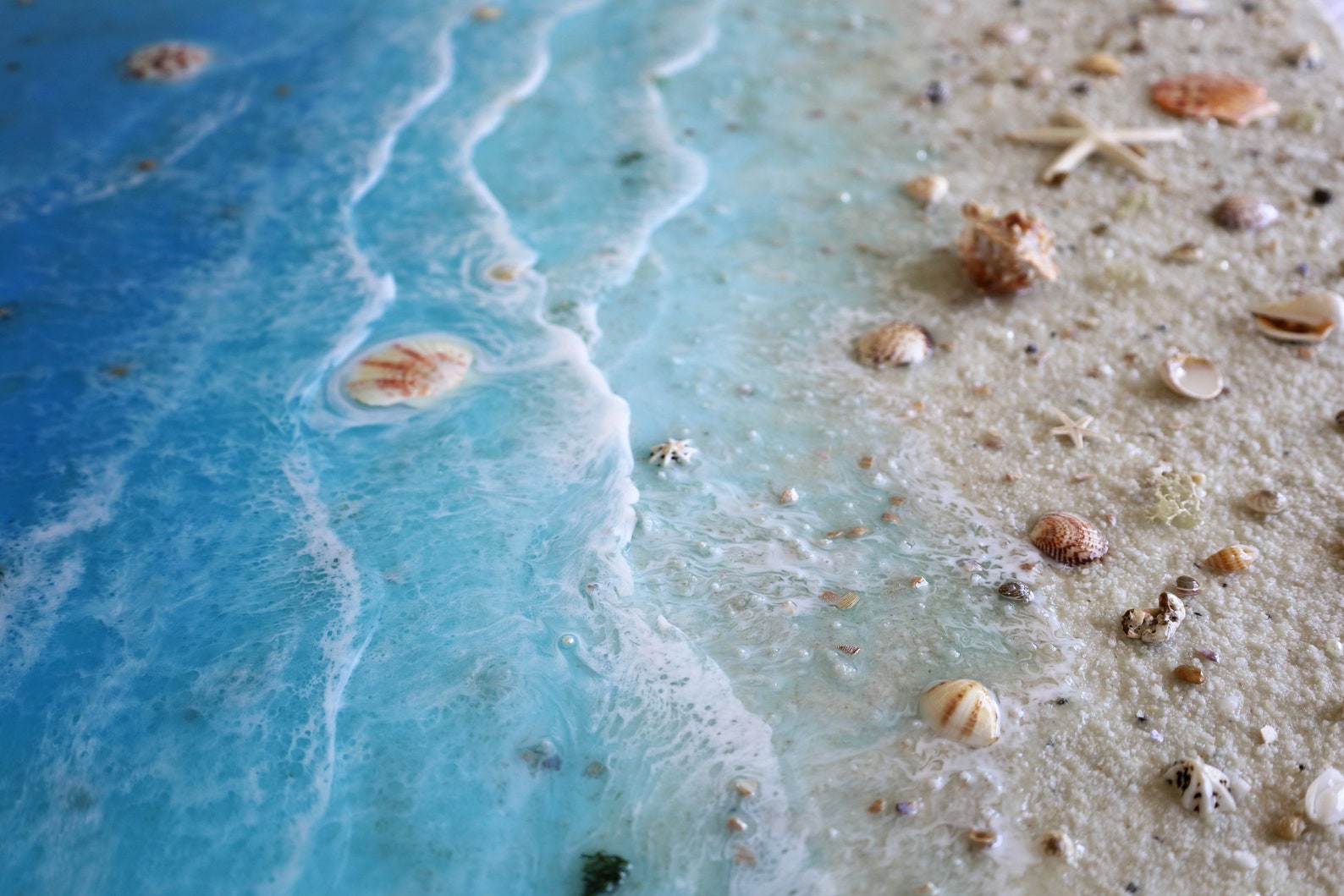 Handmade Epoxy Resin Beach Wall Art: 3D Ocean Seascape - Etsy