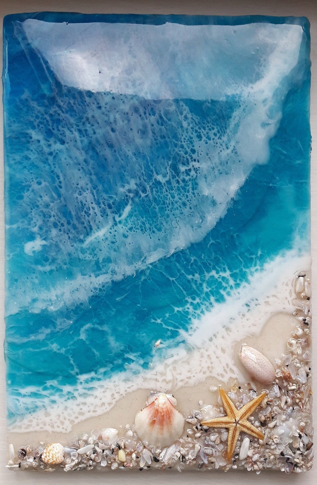 Resin Beach Art, 3d Resin Painting, Ocean Epoxy Art, Resin Art Sea ...