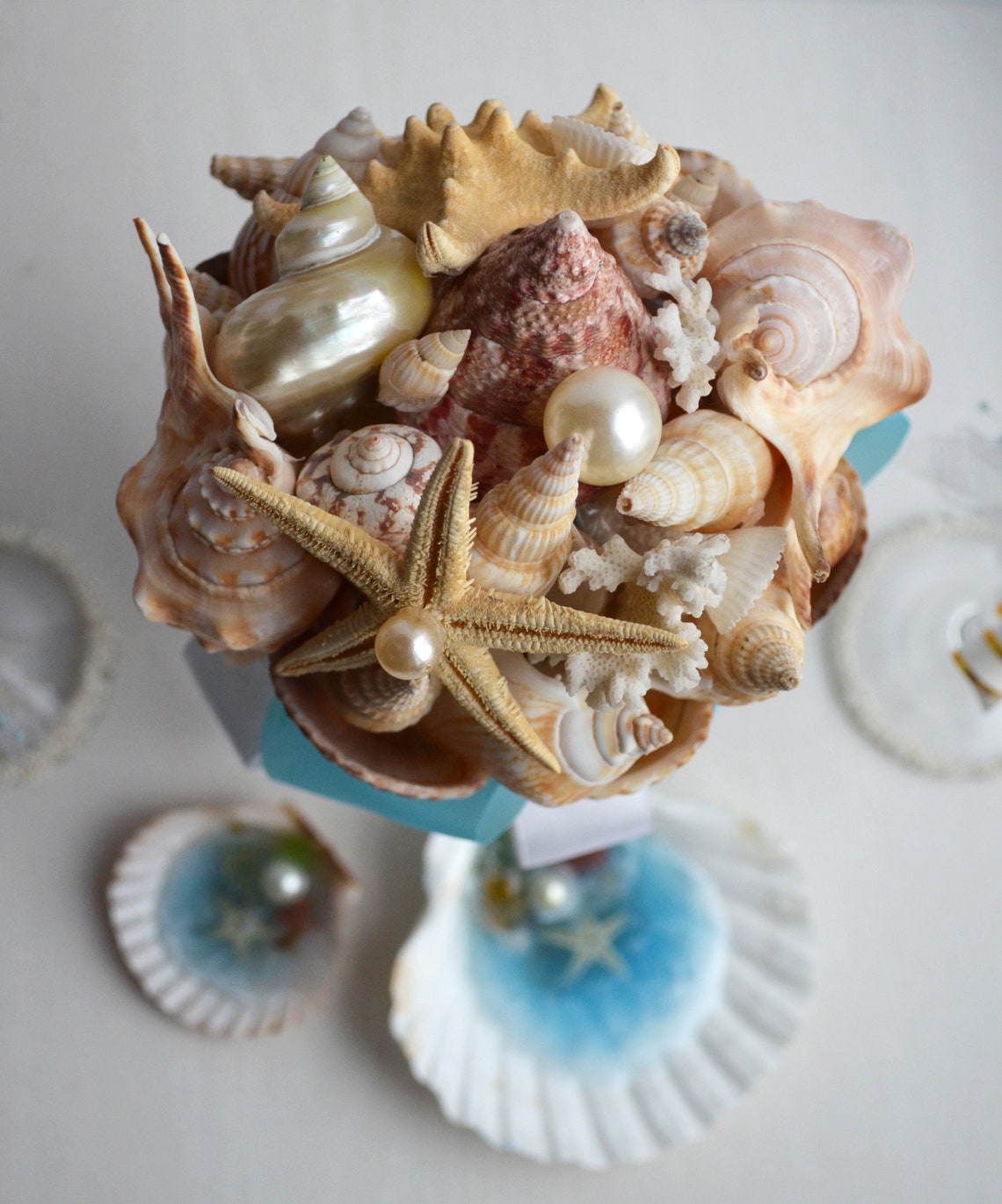 Sea Shell Bouquet Bridal Bouquet Sea Wedding Toasting | Etsy