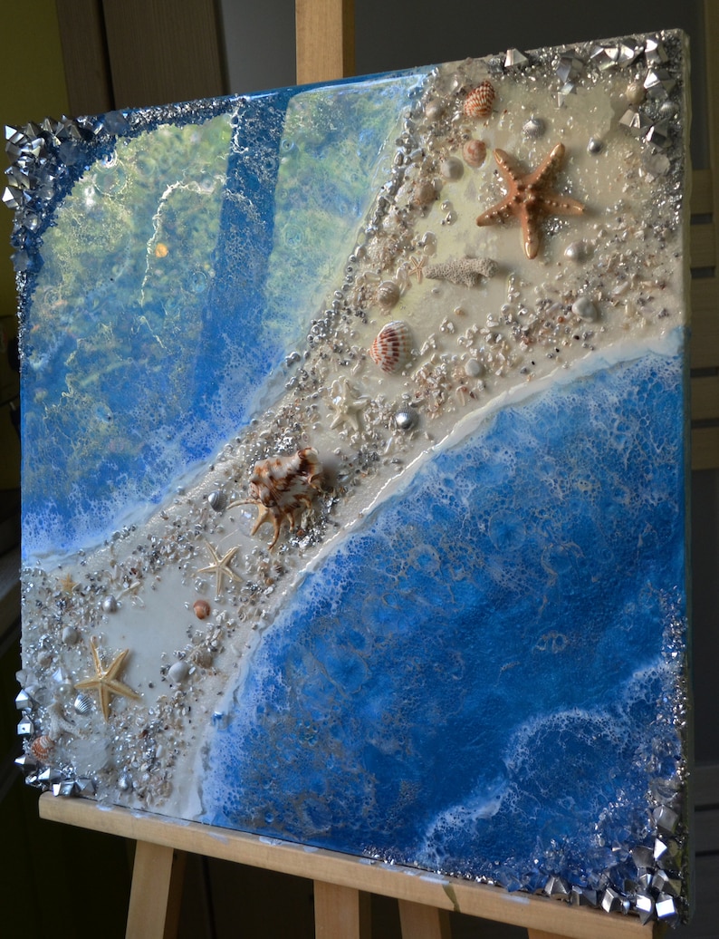 Resin Beach Art Resin Beach Painting Epoxy Art Resin Art - Etsy