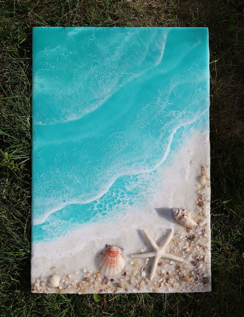 Resin Beach Art 3d Resin Painting Ocean Epoxy Art Resin Art - Etsy