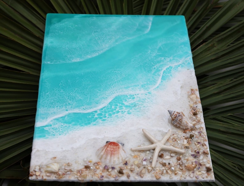 Resin Beach Art 3d Resin Painting Ocean Epoxy Art Resin Art - Etsy