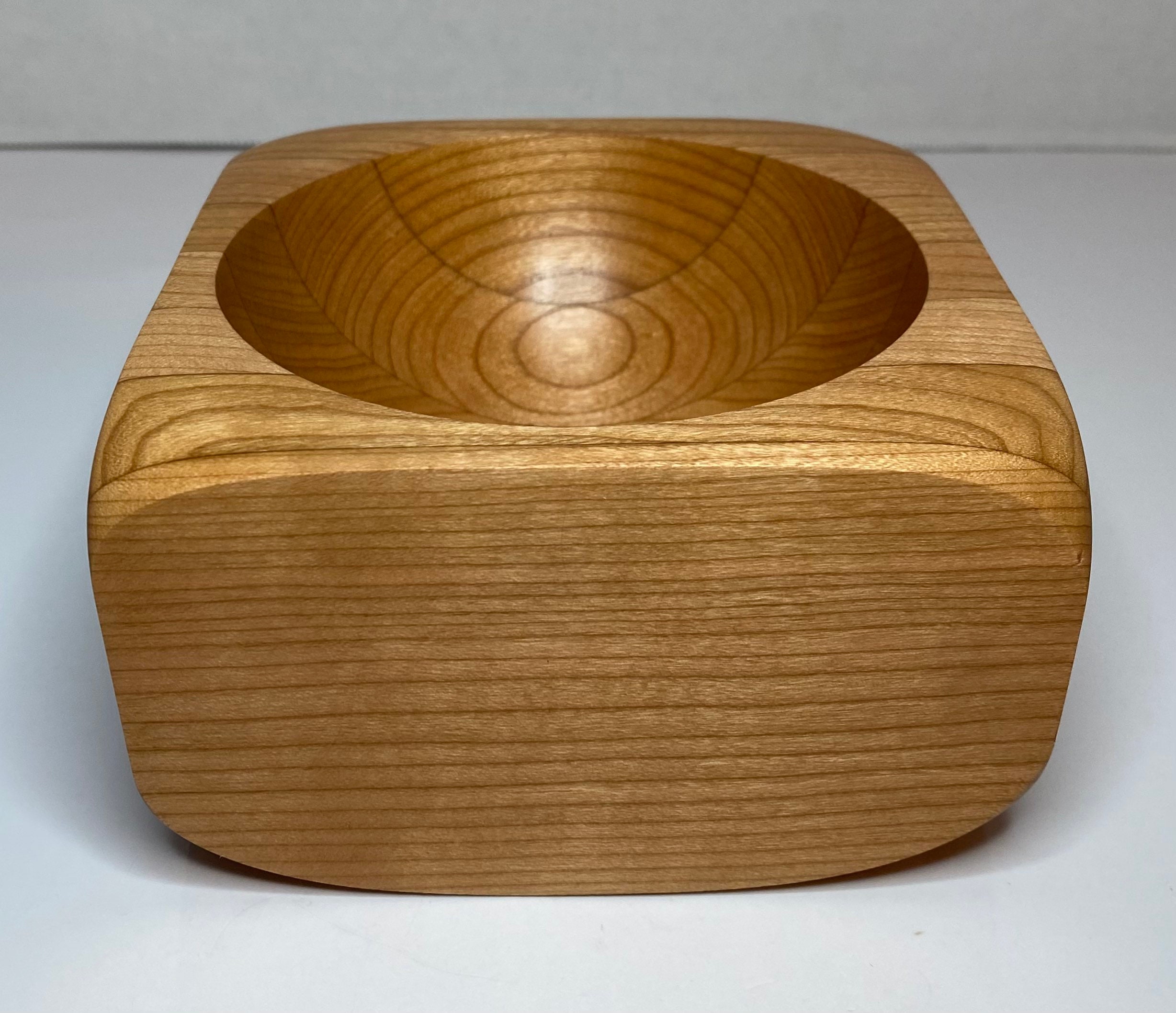 Segmented Cherry Wood Block Bowl - Etsy