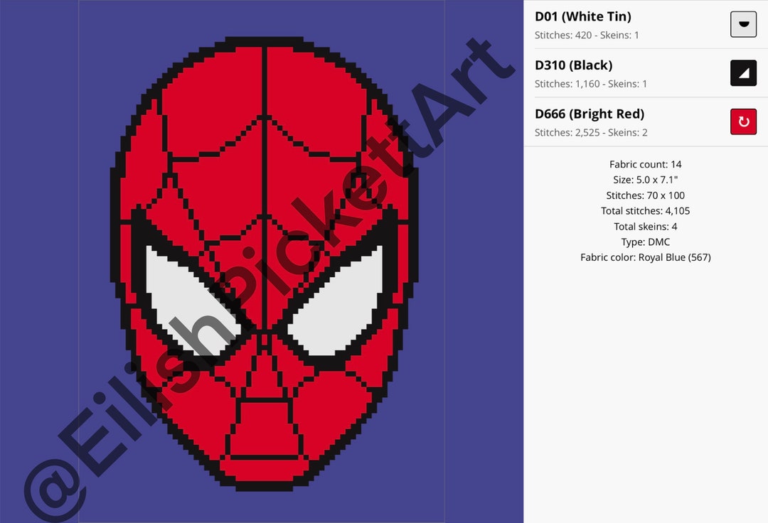 Spider-man Cross Stitch Pattern PDF - Etsy