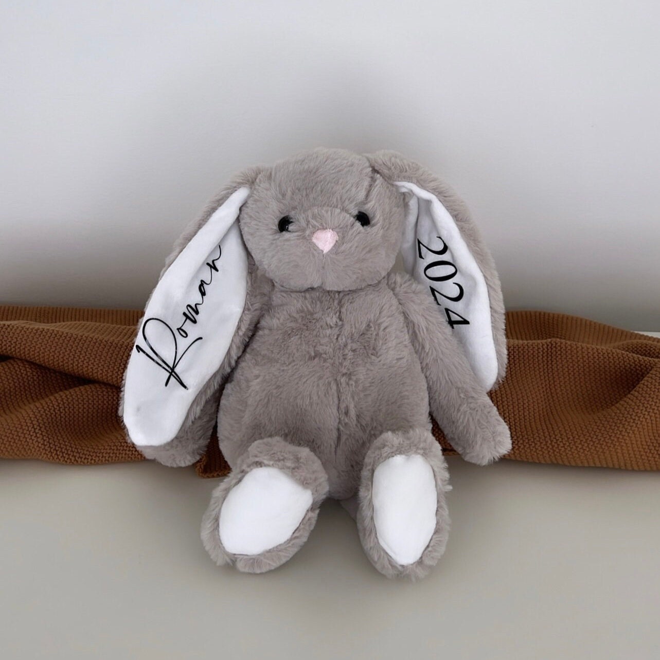 Personalized Easter Bunny Plush, Custom Name Fluffy Rabbit - Etsy Australia