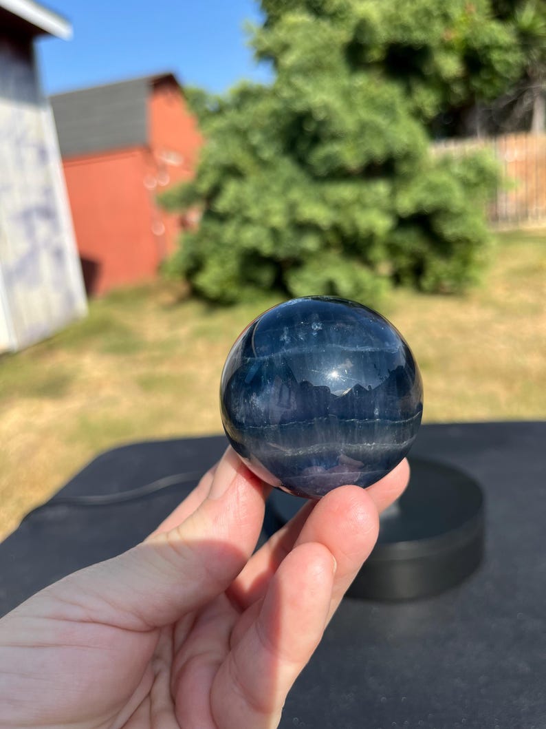 Blue and Purple Fluorite Sphere - Etsy