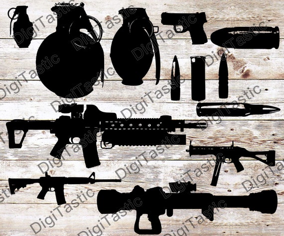 Guns Weapons Ammo BUNDLE Instant PNG Download and SVG - Etsy