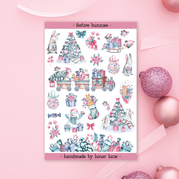 Winter Bunny Stickers - Etsy