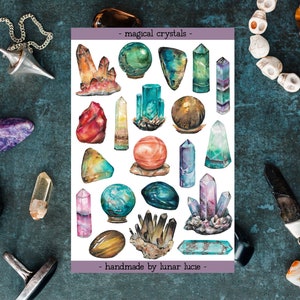 Magical Crystal Planner Stickers Witchy Crystal Stickers Crystal Deco ...