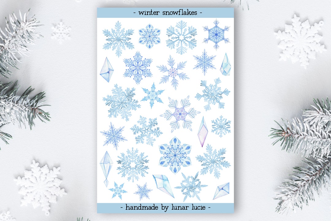 Winter Snowflake Sticker Sheet Christmas Snowflakes Stickers Ice ...