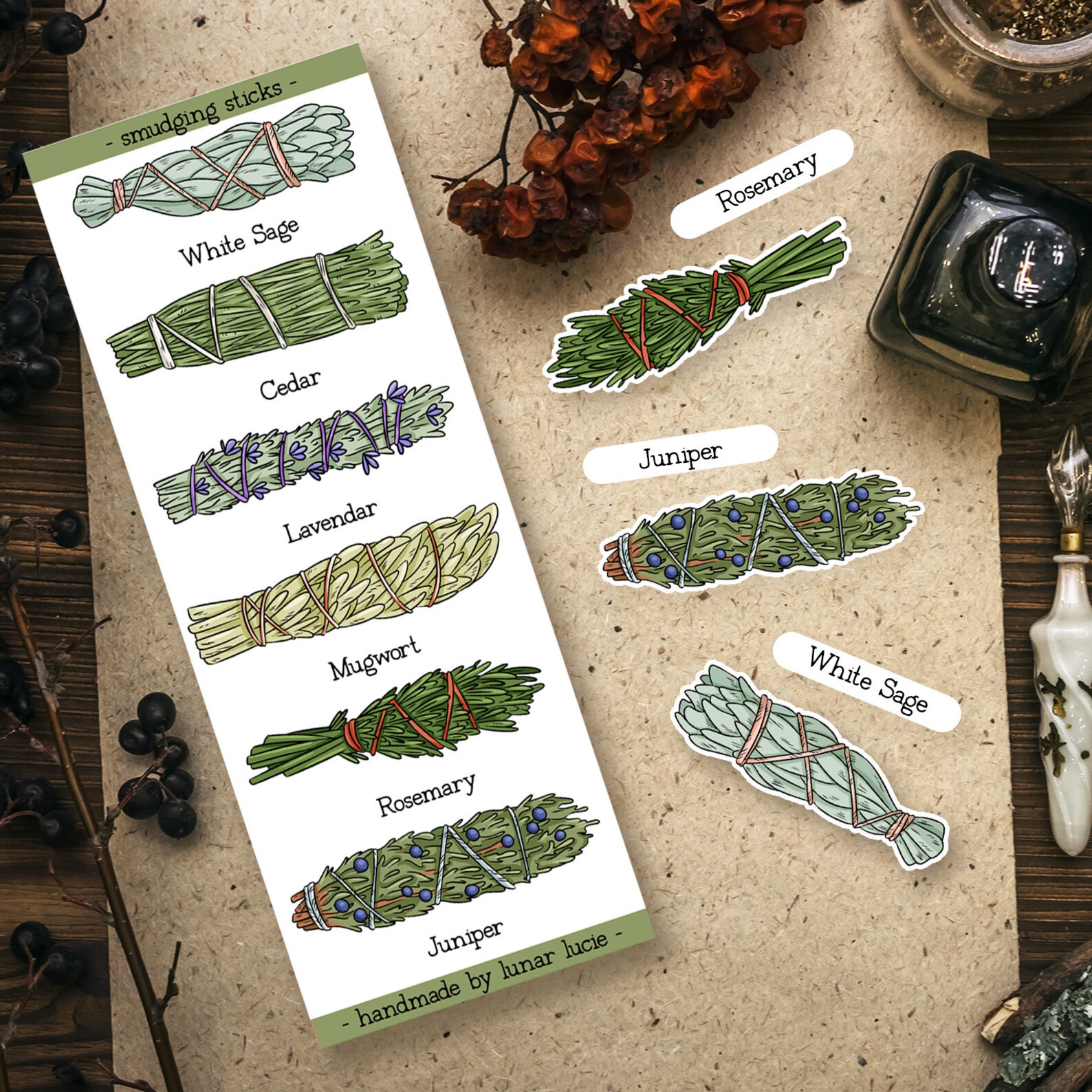 Witchy Smudging Sticks Stickers Smudge Stickers Witch - Etsy UK
