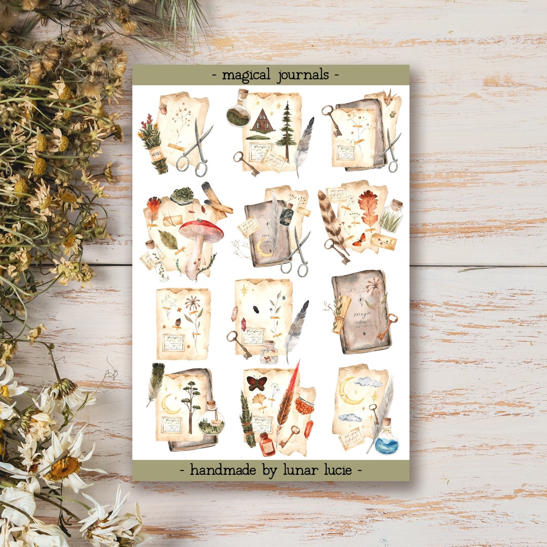 Magical Journal Spell Book Stickers Book of Shadows Stickers Grimoire ...