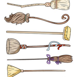 Witches Broom Stickers Witch Broomstick Stickers Witchy | Etsy