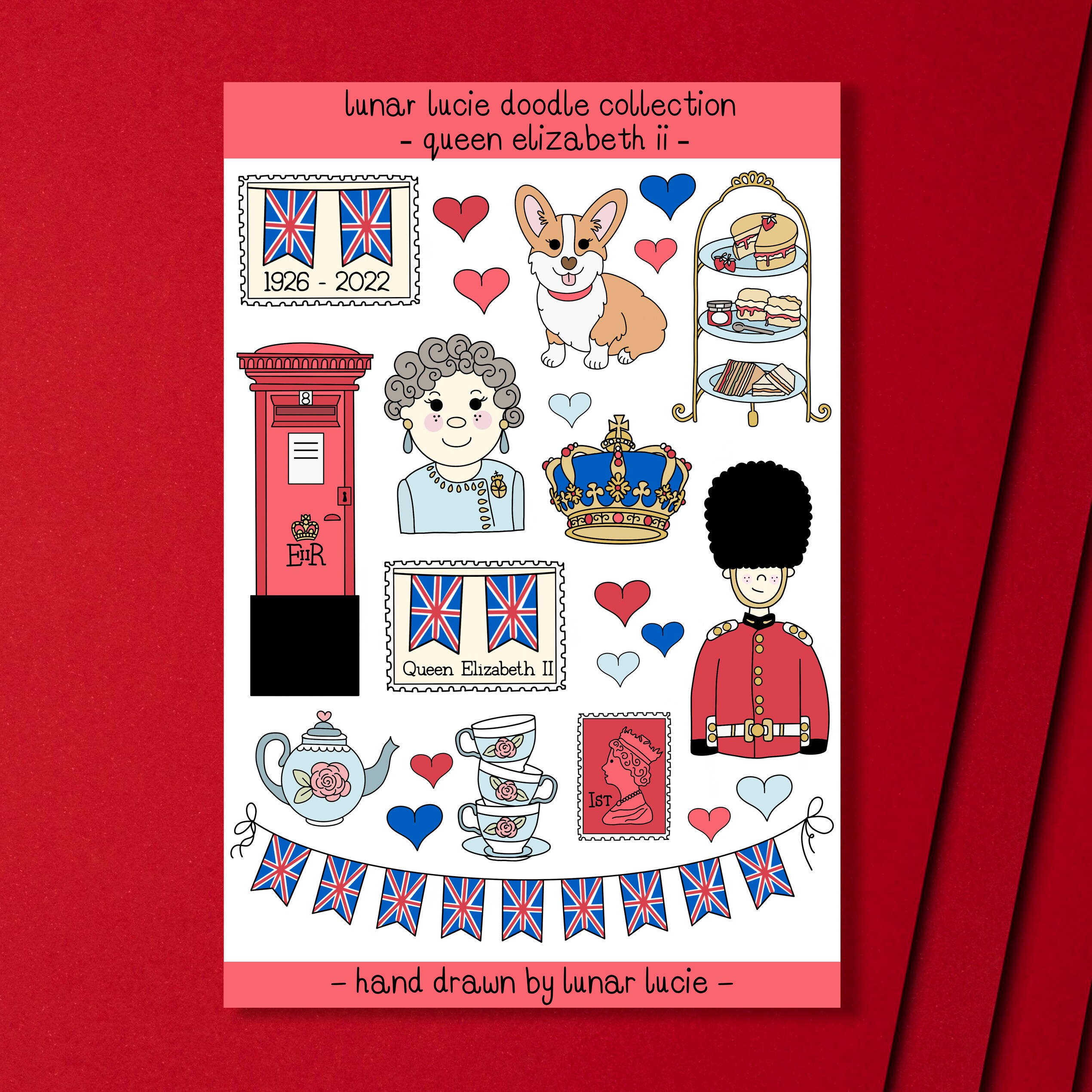 Queen Elizabeth II Sticker Sheet Queen Elizabeth Stickers - Etsy UK