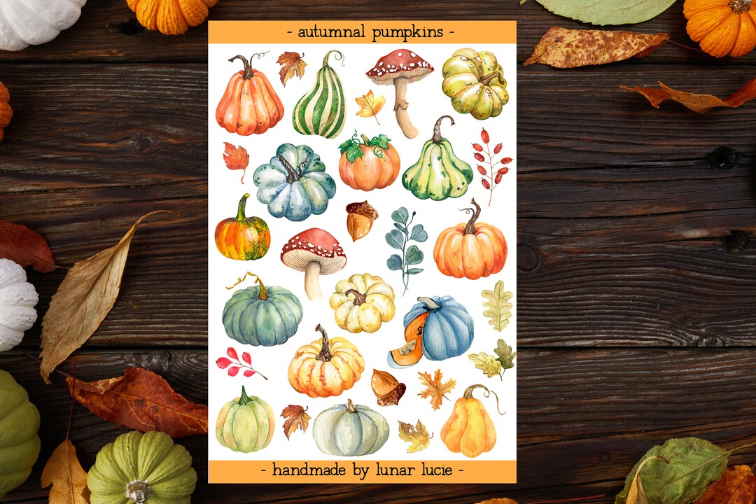 Halloween Pumpkin Stickers Autumnal Fall Thanksgiving - Etsy