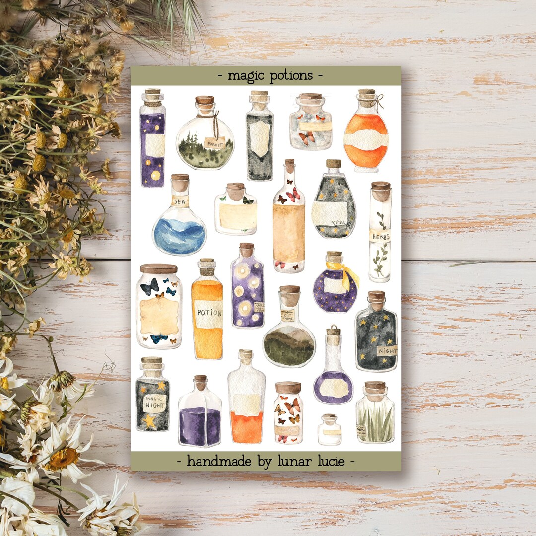 Herbal Apothecary Potion Sticker Sheet Herbalism Stickers Book of ...