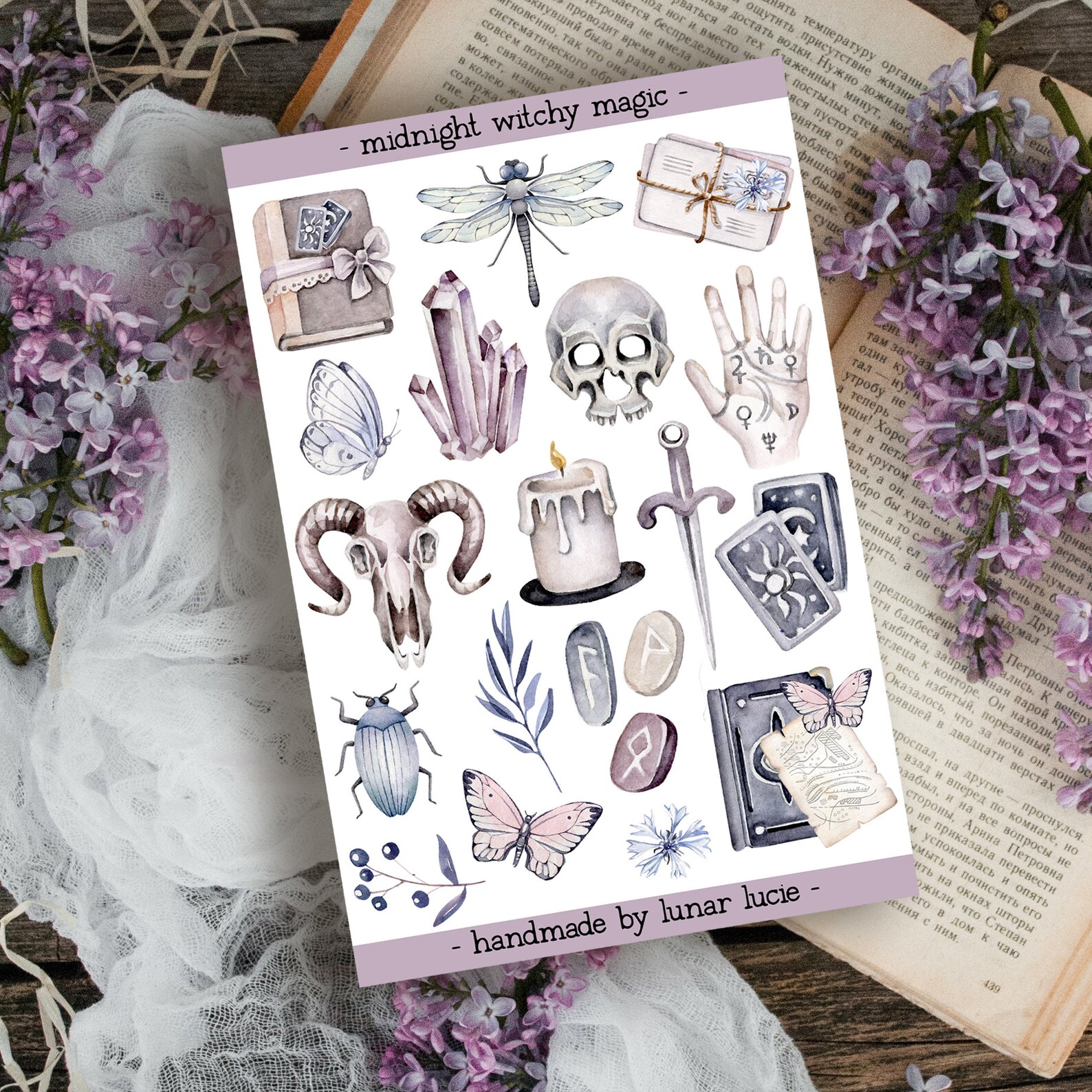 Midnight Witchy Planner Stickers Witch Wiccan and Pagan - Etsy UK
