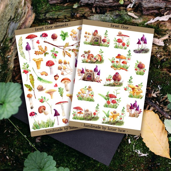 Forest Floor Sticker Set Woodland Stickers Forest Stickers - Etsy