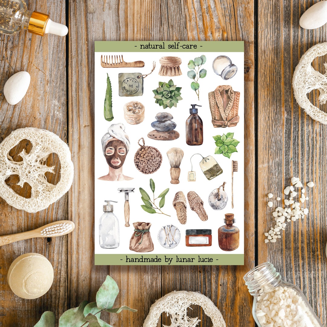 Natural Self-care Sticker Sheet | Zero Waste Deco Stickers | Self Care ...
