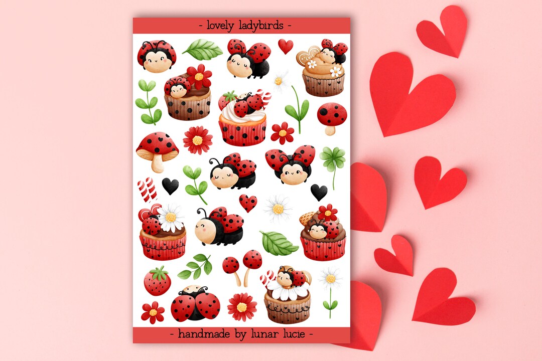 Lovely Ladybird Sticker Sheet Ladybug Ladybird Decor Stickers ...