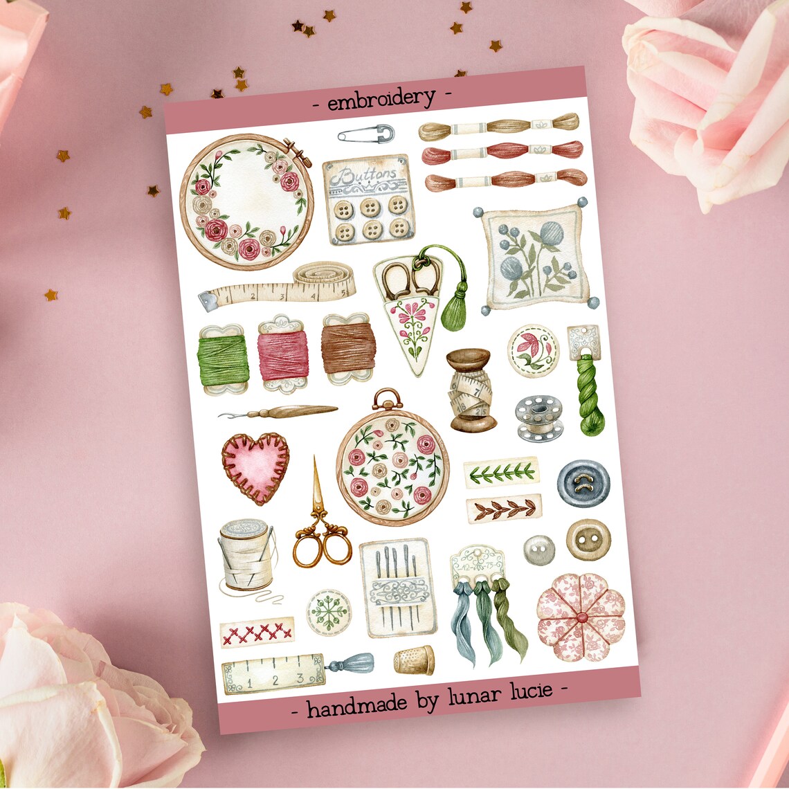 Embroidery Sticker Sheet Sewing Stickers Crafting Hobby - Etsy