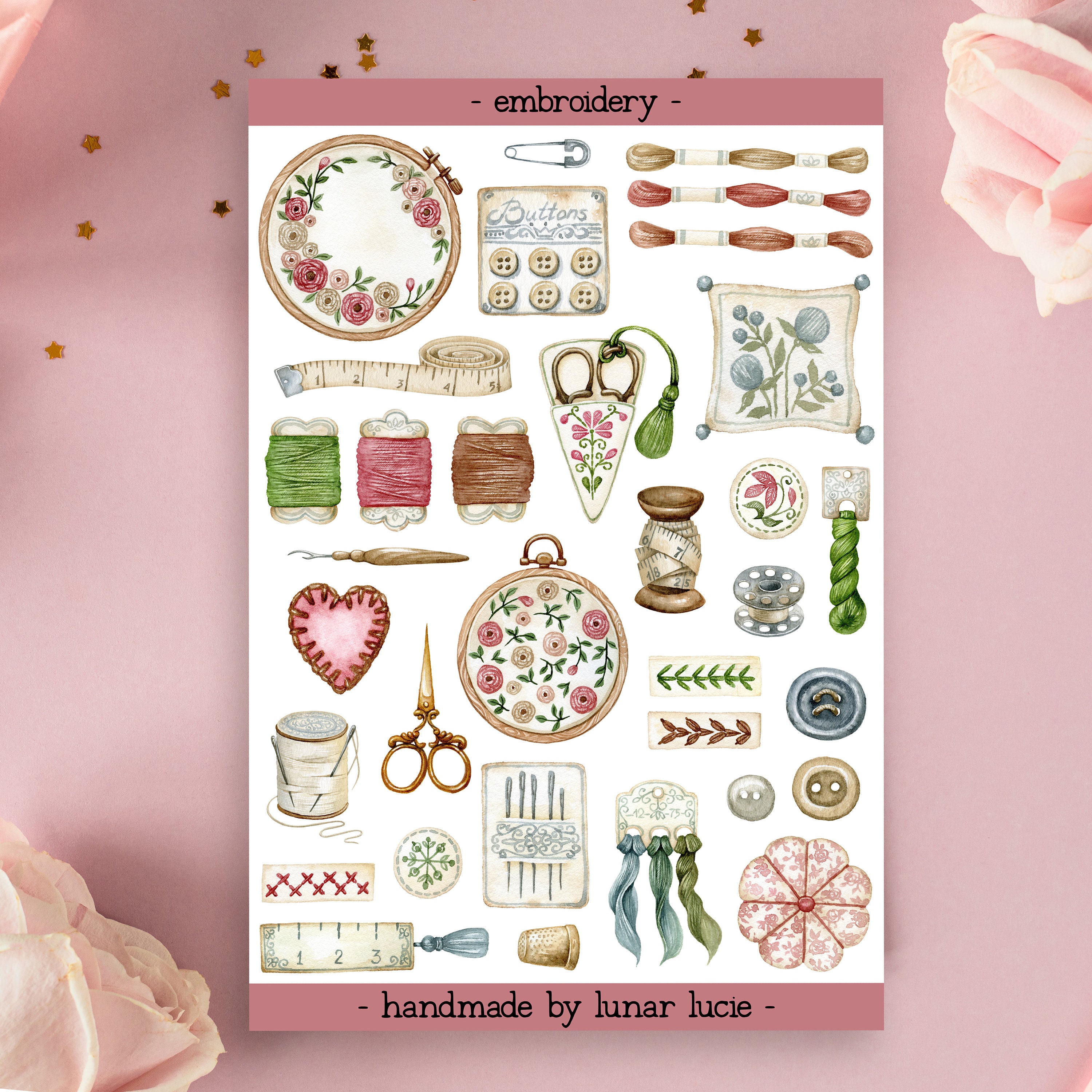 Embroidery Sticker Sheet Sewing Stickers Crafting Hobby - Etsy