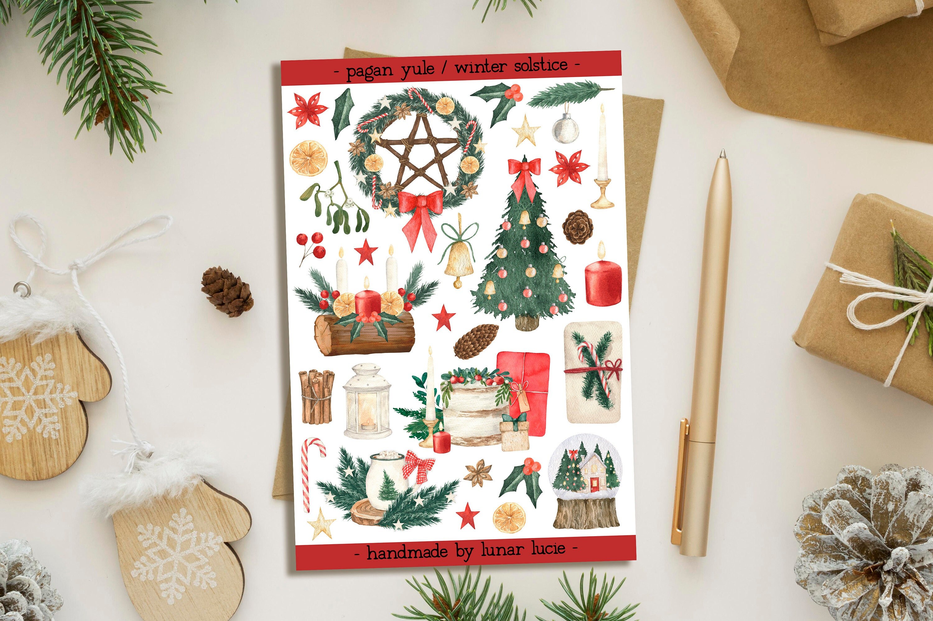 Pagan Yule Sticker Sheet Winter Solstice Yule Stickers - Etsy UK