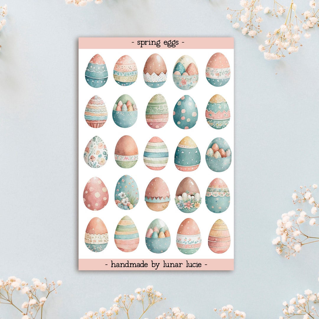 Easter Egg Sticker Sheet Spring Egg Stickers Spring Sticker Sheet ...