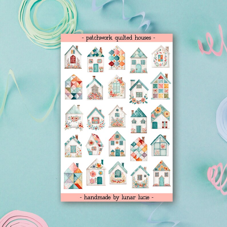 Patchwork Quilted House Sticker Sheet Sewing Stickers - Etsy