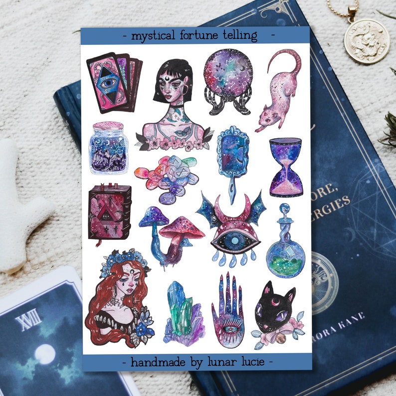 Mystical Fortune Telling Sticker Sheet Witchy Stickers - Etsy