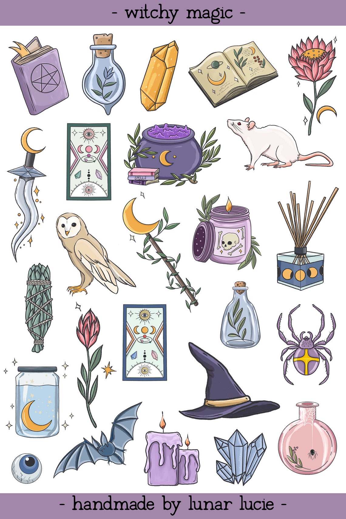 Witchy Magic Planner Stickers Witch Wiccan and Pagan | Etsy