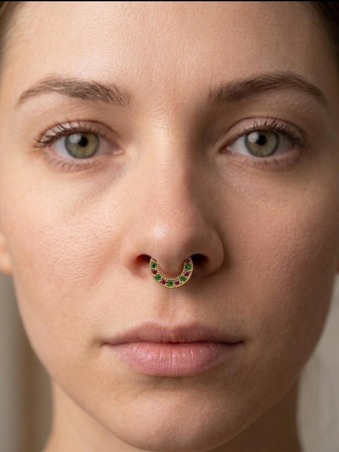 Fake Septum Ring, Non Piercing Septum Jewelry, Gold Septum Ring, Clip ...